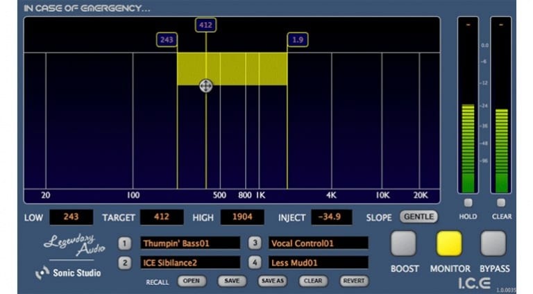 A cool new plugin: I.C.E. by Sonic Studio - for those audio emergencies ...