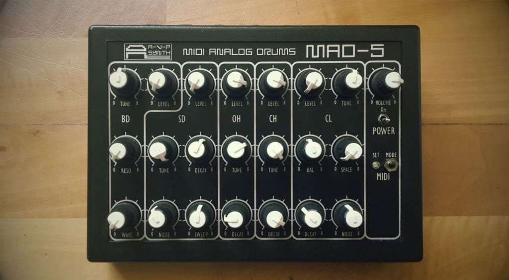 MAD-5 MIDI Analogue Drum Machine from AVP Synthesizers - gearnews.com