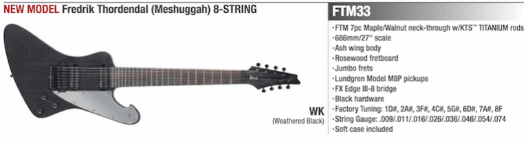 Ibanez FTM33 Meshuggah signature model guitar leaked! - gearnews.com