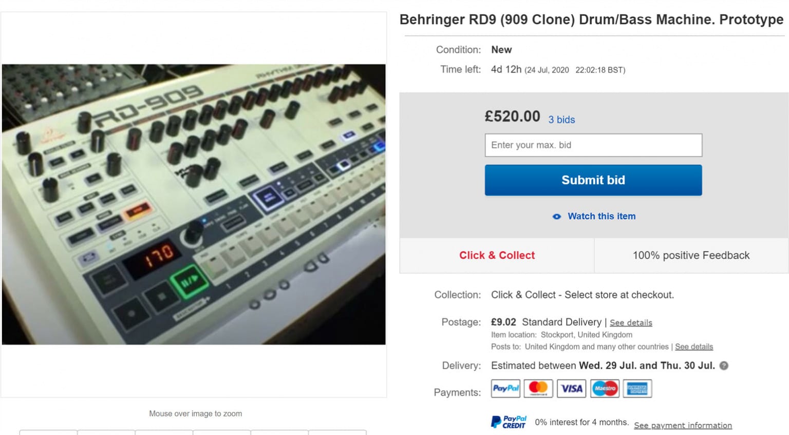 Behringer RD-9 (RD-909) prototype pops up on eBay! - gearnews.com