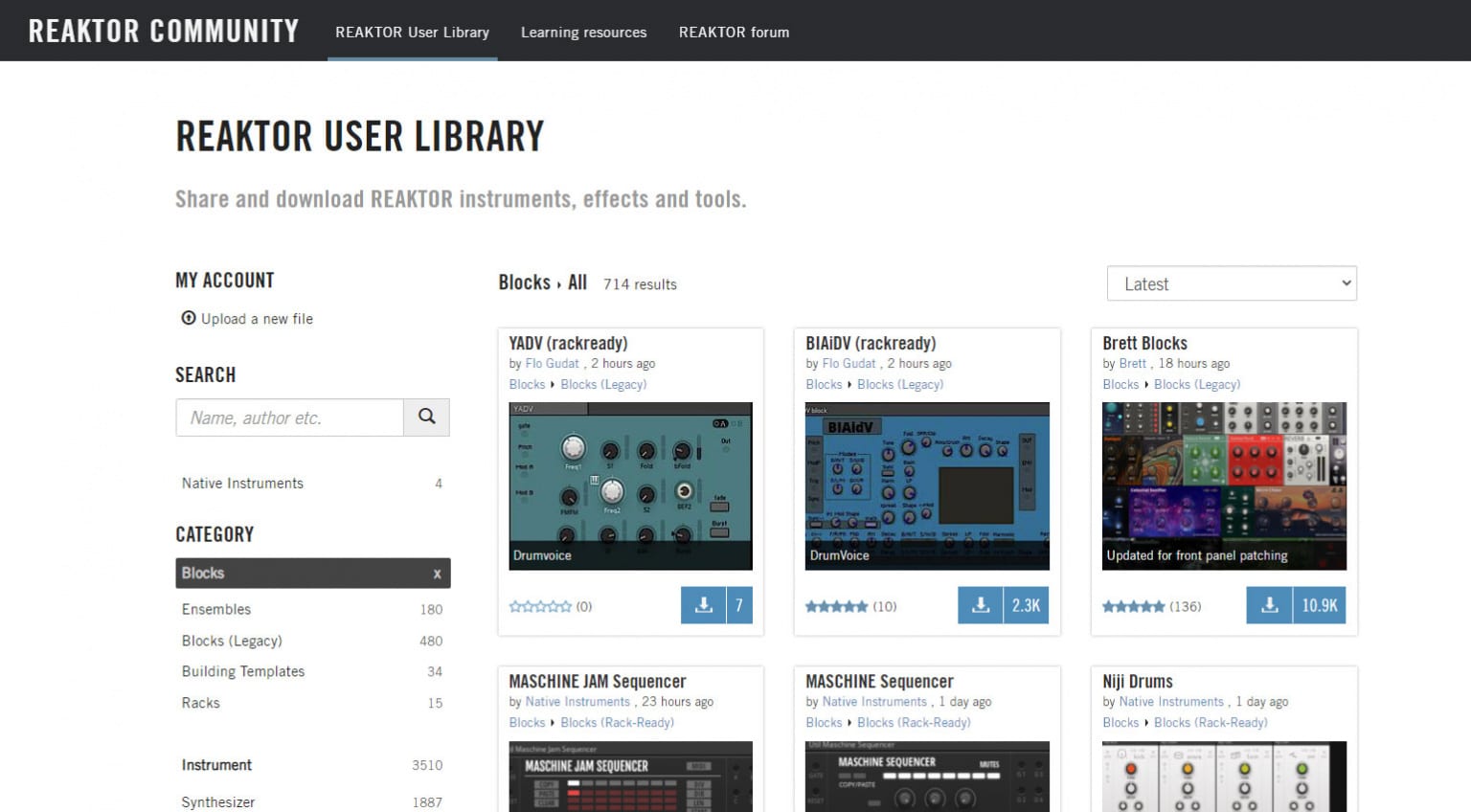 Reaktor Blocks 6.4 update: You can now patch User Blocks into racks ...