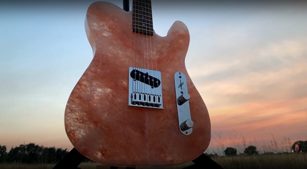 An electric guitar made from Himalayan salt! - gearnews.com
