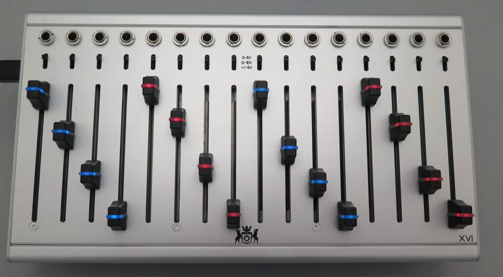 Michigan Synth Works XVI Desktop Fader Bank for CV, I2C and MIDI ...