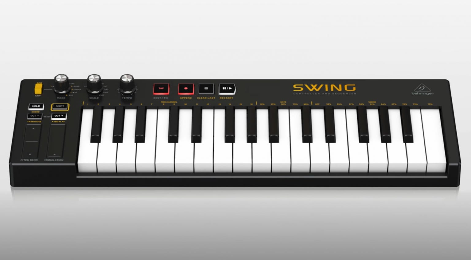 Behringer clones Arturia's KeyStep with Swing MIDI/CV controller and ...