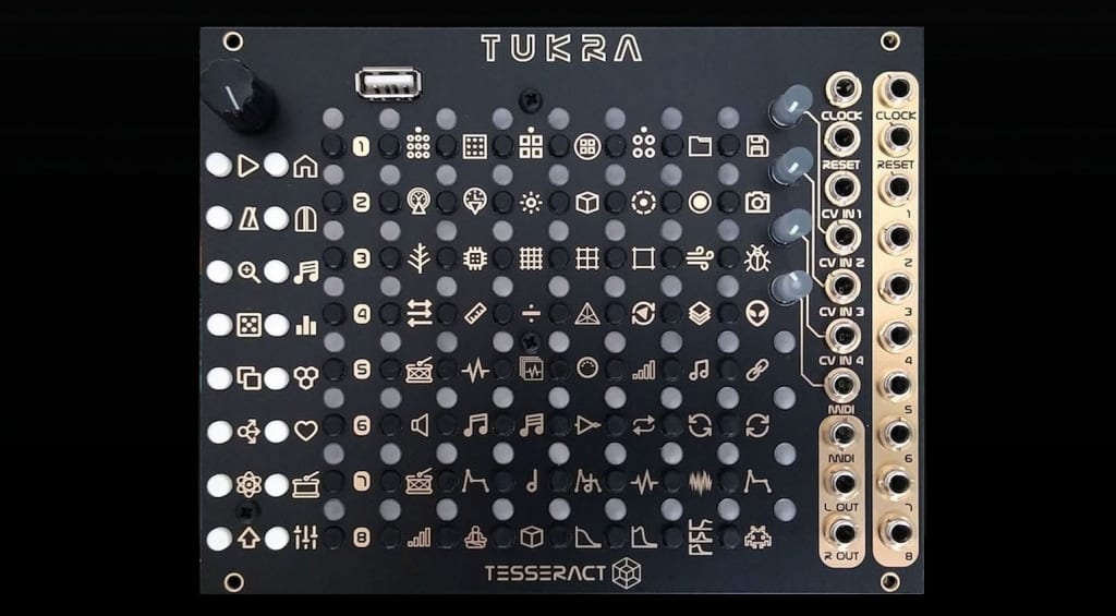 Tesseract Modular Tukra: zany looking 8-track trigger sequencer with ...