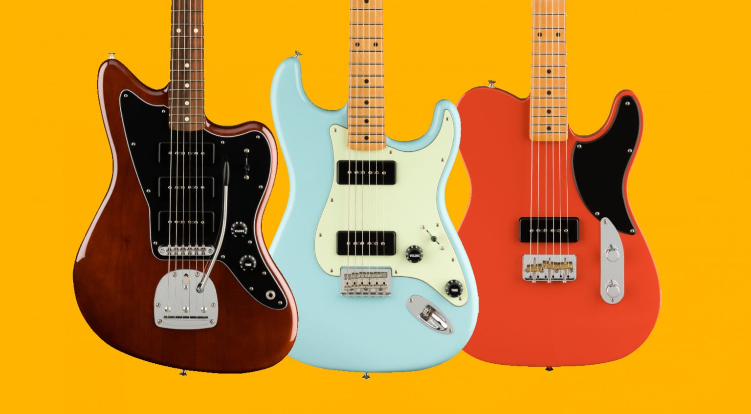 Fender ships Noventa Stratocaster, Telecaster and Jazzmaster with P90s ...
