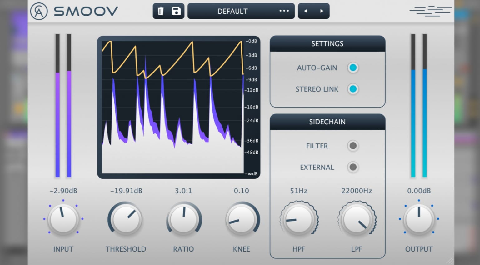 Caelum Audio Smoov: smooth program-dependent compressor plug-in ...