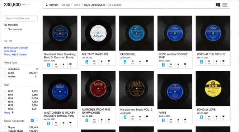 Free: Over 300,000 records from 1900-1960 to stream and download ...