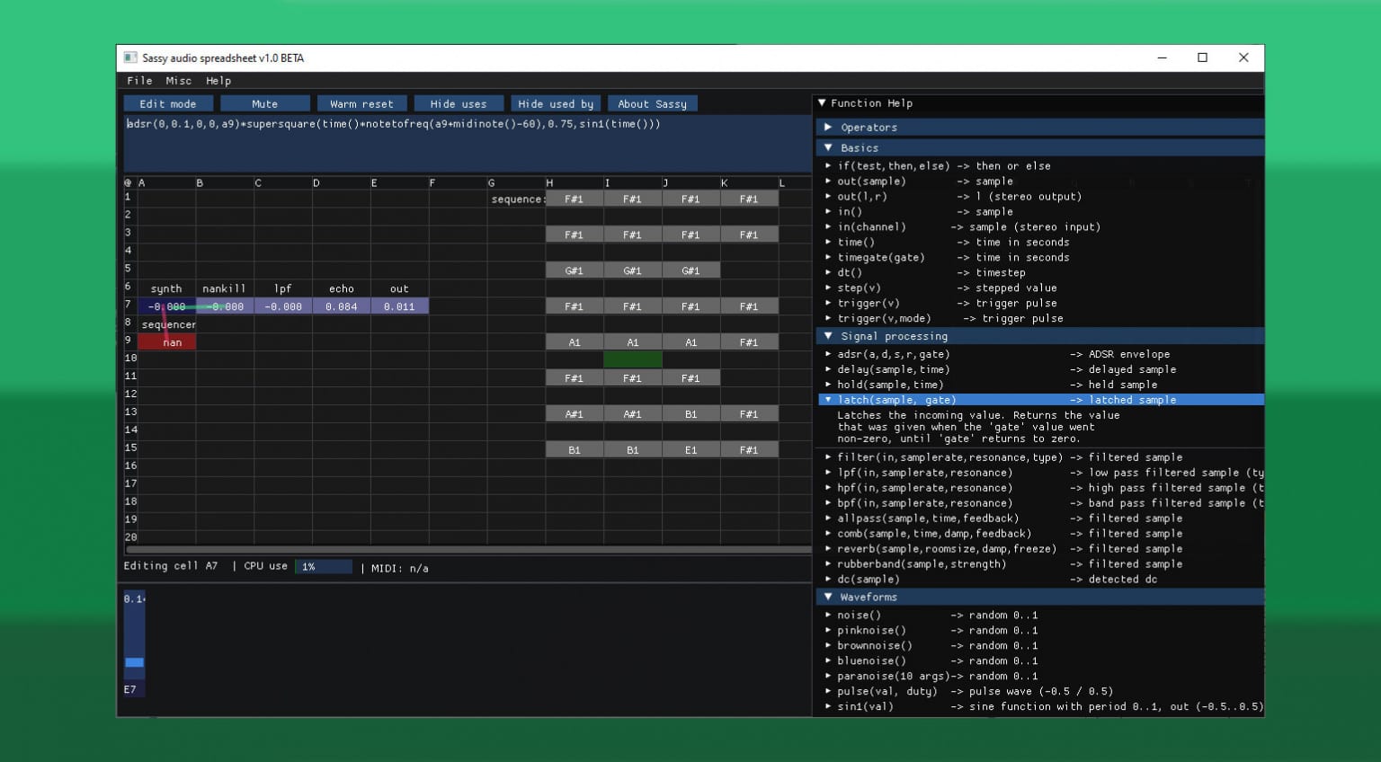 Sassy Audio Spreadsheet: Is this the nerdiest synth yet? - gearnews.com