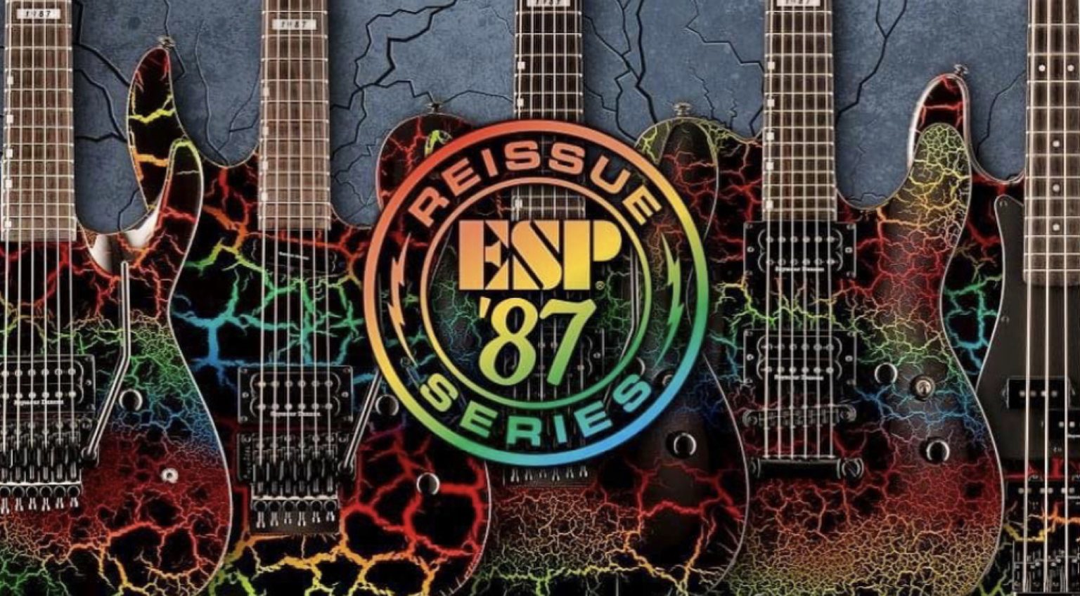 ESP LTD '87 Series Rainbow Crackle '80s shred monsters reissued ...