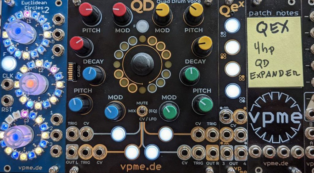 Superbooth 2021: QEX - 4HP expander for vpme Quad Drum - gearnews.com