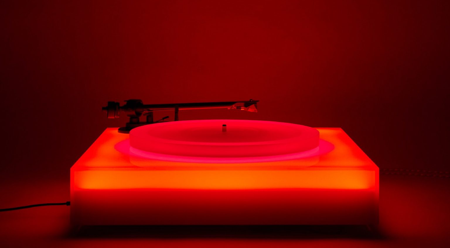 Meet Brian Eno's turntable a marvellous light cycling LED art piece