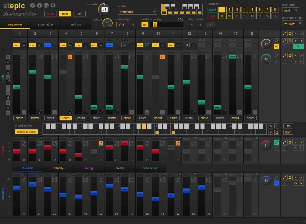 Devicemeister StepicVST: big & feature-rich MIDI step sequencer plug-in - gearnews.com