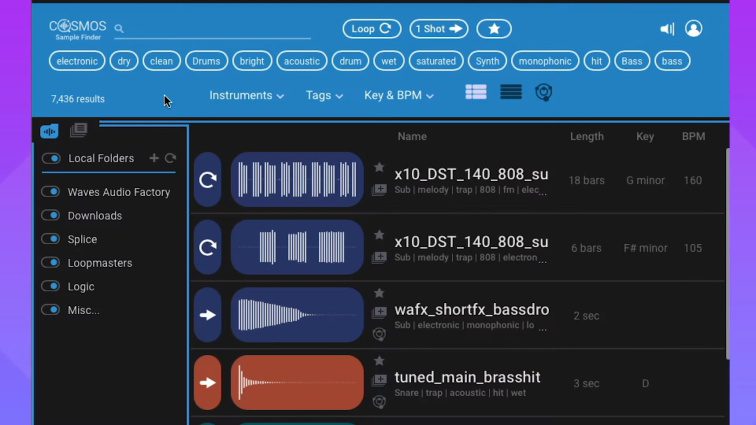 Waves drops COSMOS AI-powered Sample Finder (free) and CR8 Creative ...