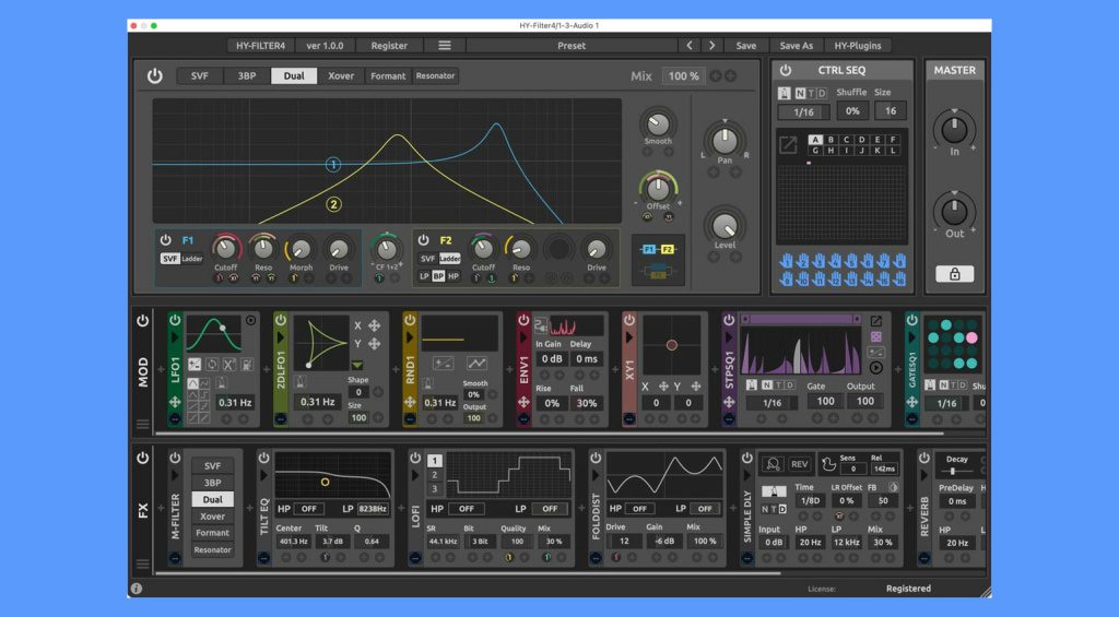 HY-Plugins HY-Filter4: Modular FX with heaps of modulation - gearnews.com