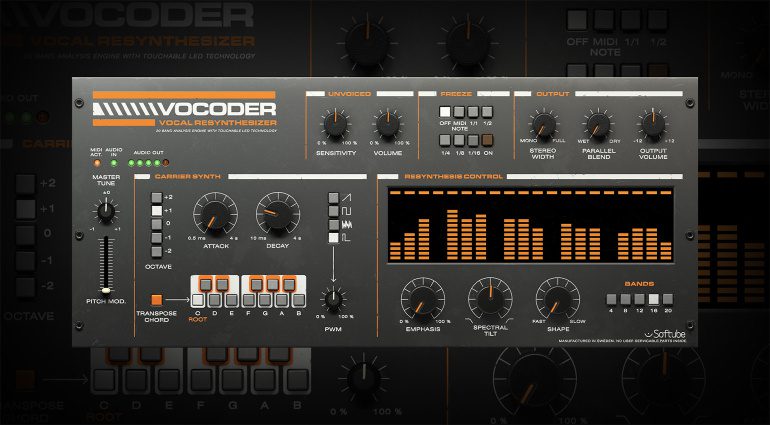 Softube Vocoder: 20-band vocoder plug-in with 6-voice carrier synth ...