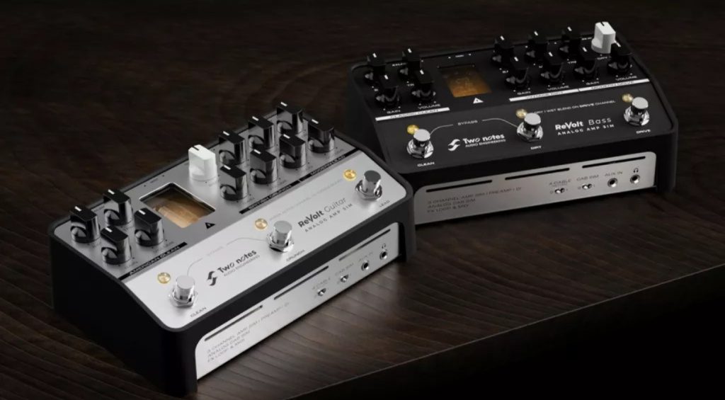 Two Notes ReVolt Guitar and Bass 12AX7 tube driven amp sim pedals ...
