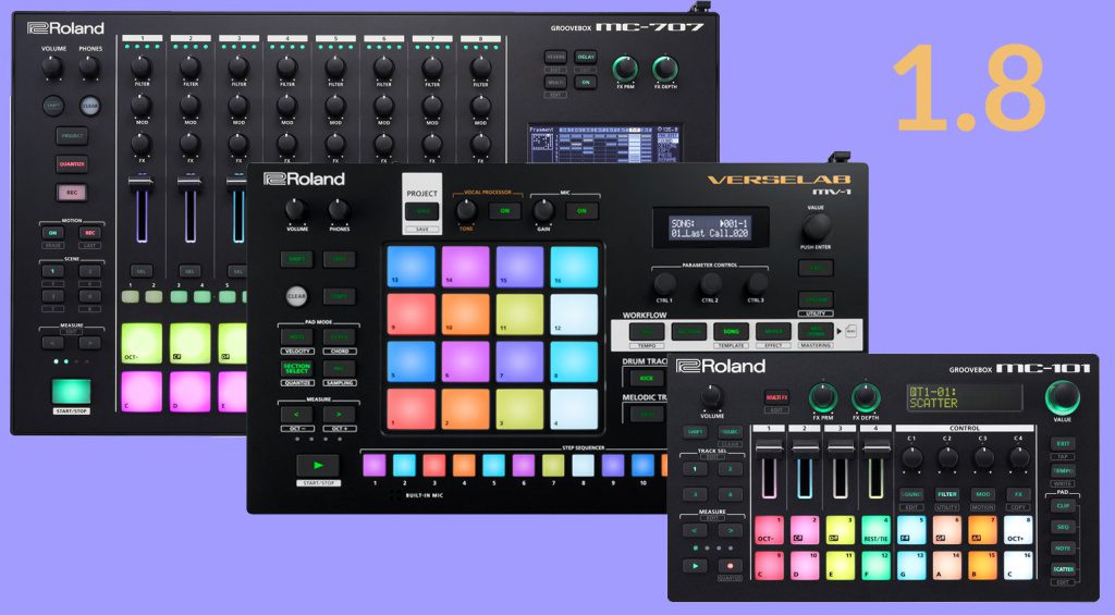 Roland updates the MC-707, MC-101 and VerseLab to v1.8 - gearnews.com