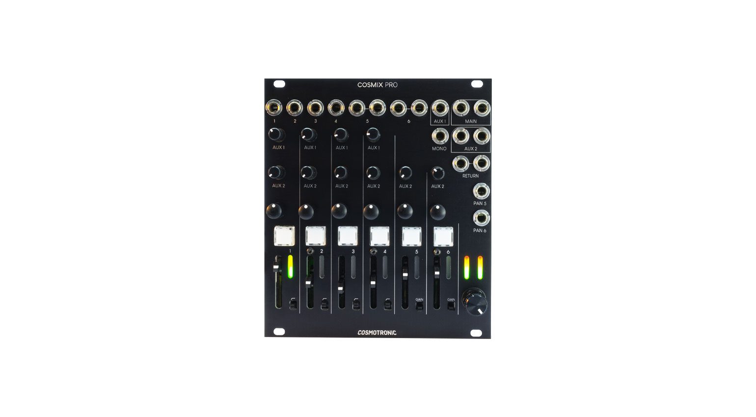 Cosmotronic Cosmix Pro: New design 6-channel expandable Eurorack mixer - gearnews.com