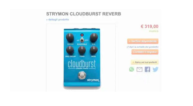 Strymon Cloudburst Ambient Reverb Gearnews
