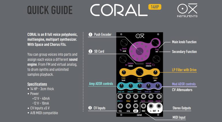 OXI Instruments CORAL: 8-voice multi-engine synthesizer available now! - gearnews.com