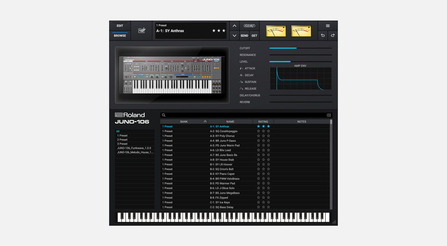 Roland Cloud JUPITER-4, JUPITER-8, and JUNO 106 version 2.0