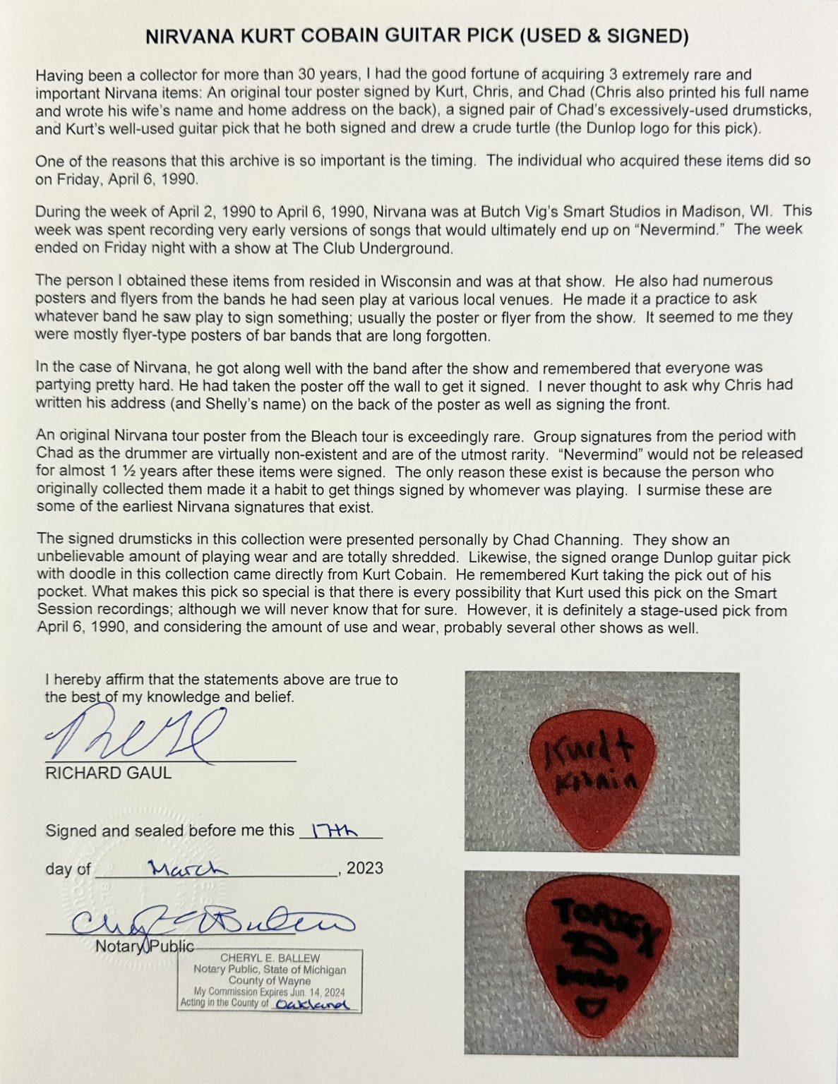 Kurt Cobain signed plectrum sells for $14k - gearnews.com