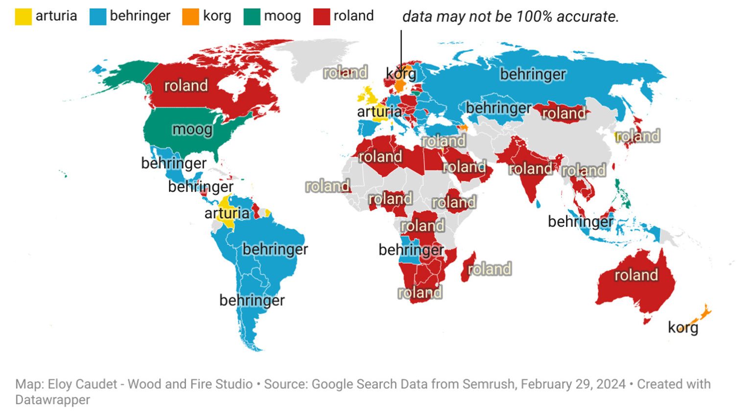 Most popular synth brands by country: Who takes the lead? - gearnews.com