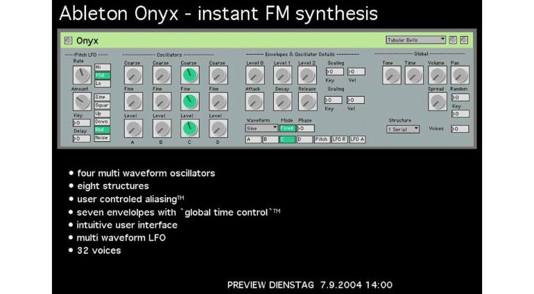 20 years of Operator: Ableton Live FM synth celebrates with free presets!