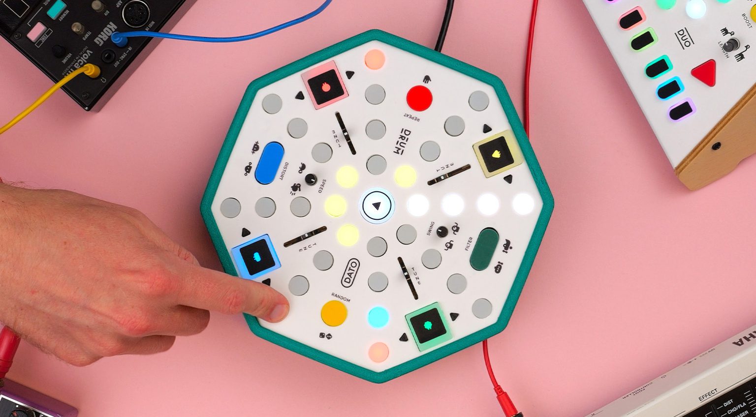 Dato Drum Is a Friendly Circular Drum Machine With 4 Voices and 8 Steps ...
