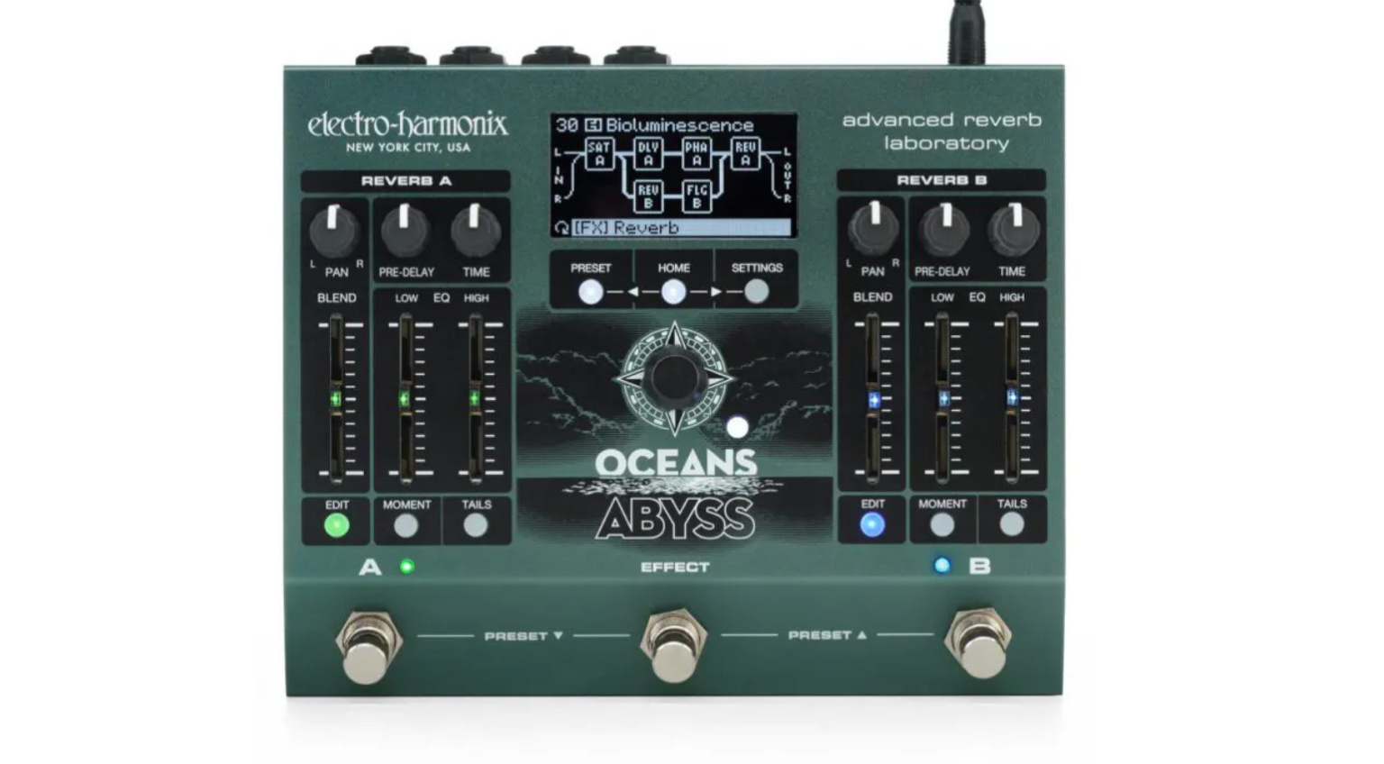 EHX Oceans Abyss Reverb: Monstrous Mega-Reverb and Multi-Effect ...