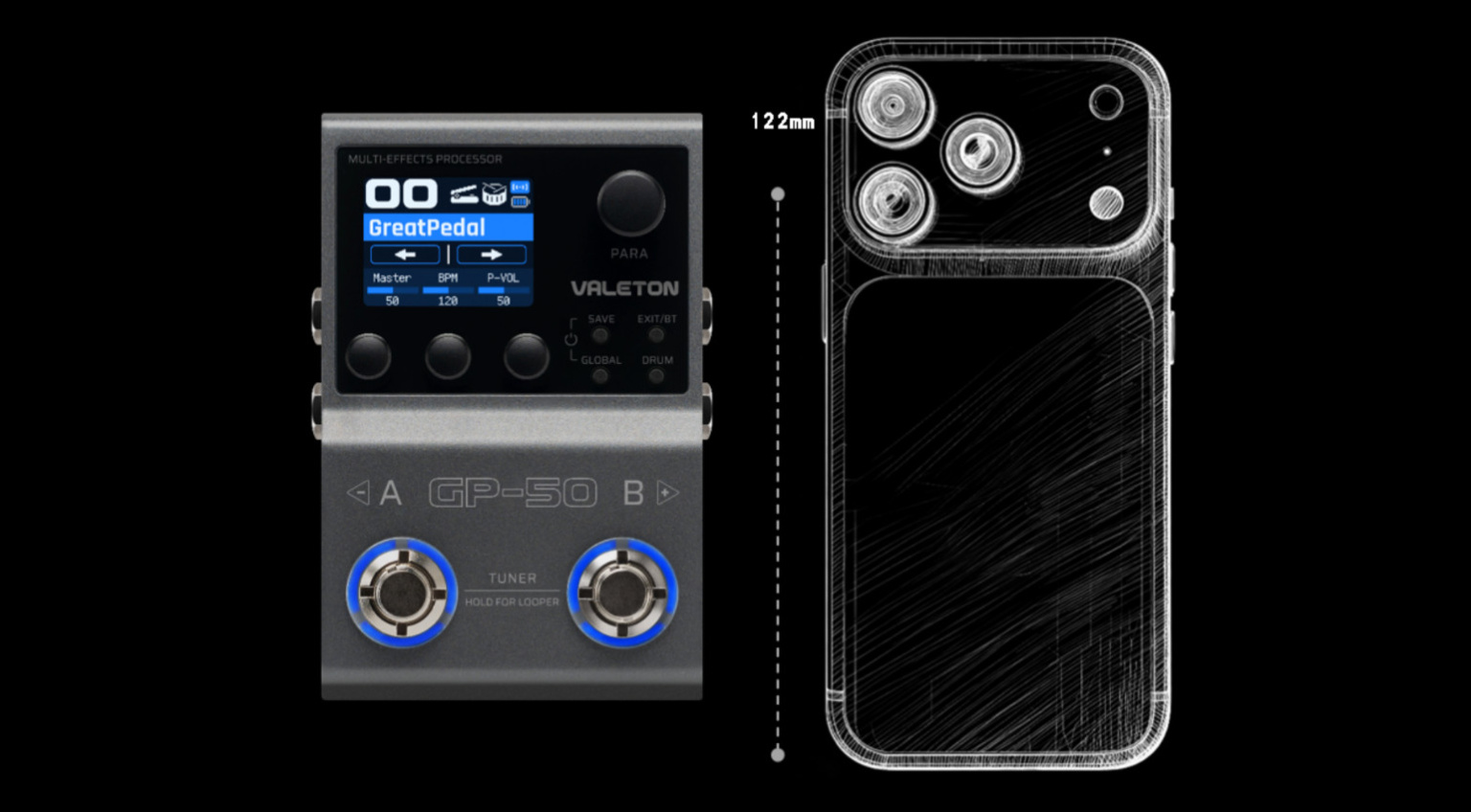 Valeton GP-50: Multi-Effect Powerhouse and NAM Pedal With Battery and ...